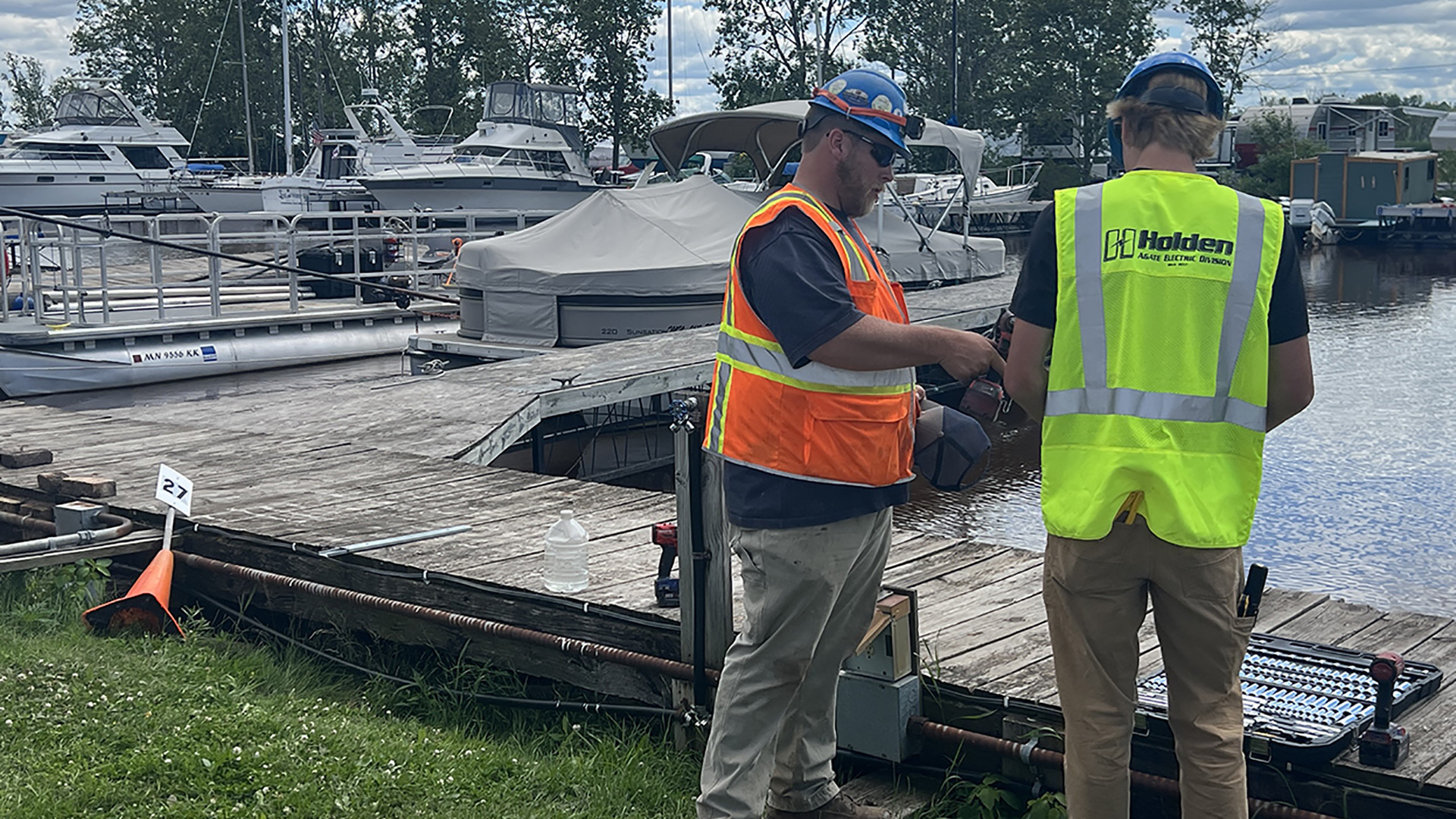 H2NO! Holden Electric Updates Electrical Outlets for Spirit Lake Marina ...
